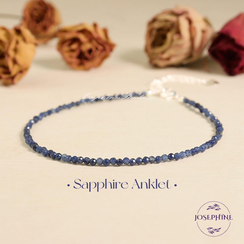 Sapphire Anklet Bracelet - Etsy