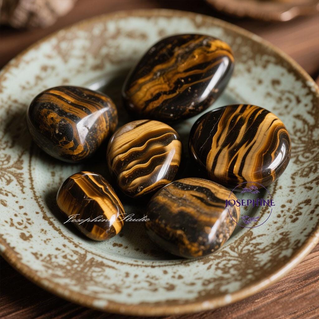 Natural Tiger Eye Tumbled Stone, Crystal Tiger's Eye Tumbled Gemstone ...