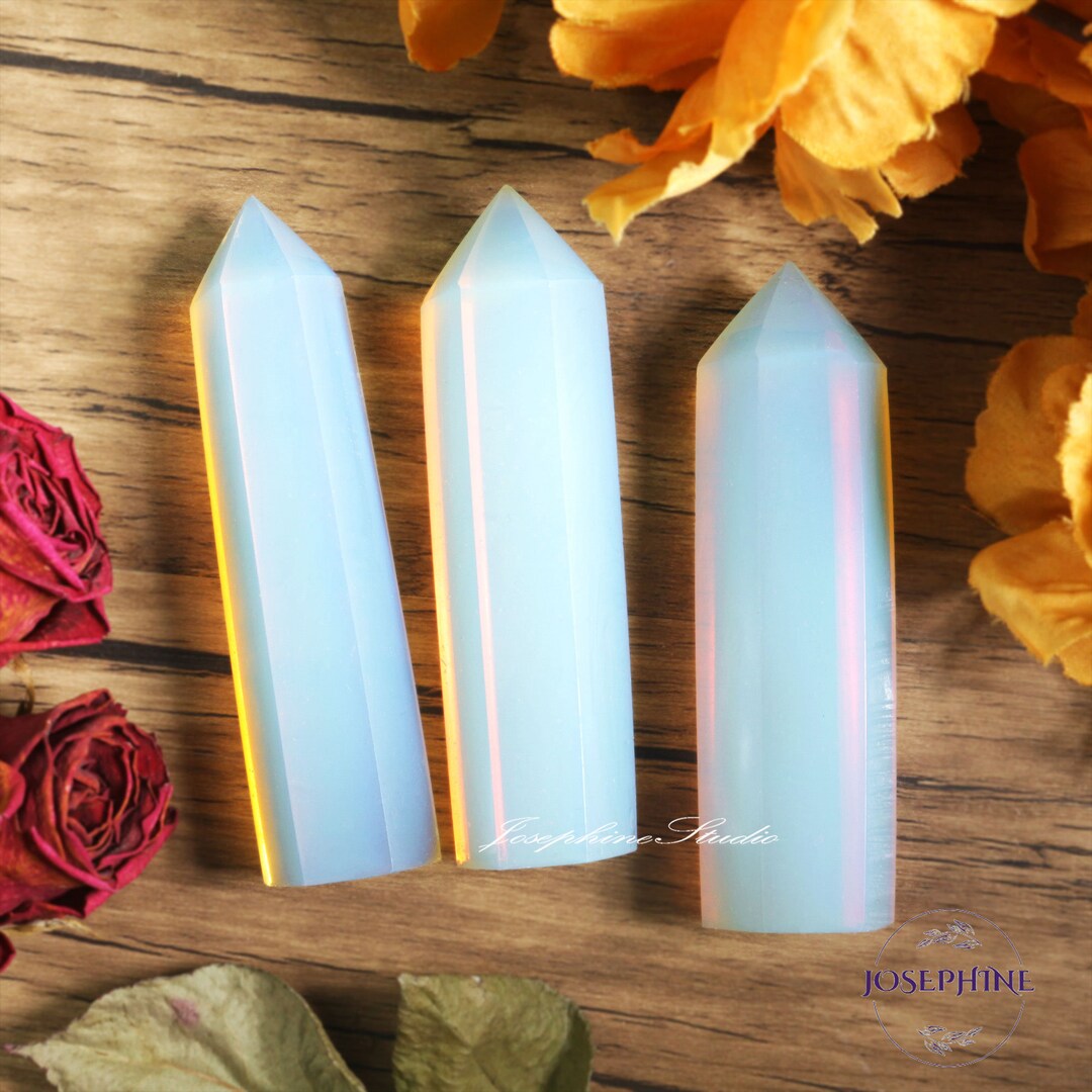 Opal Crystal Wands Obelisk Tower Point, Healing Reiki Chakra Crystal ...