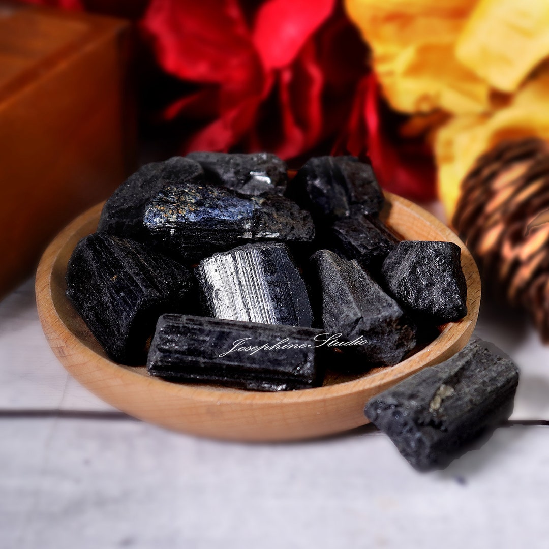 Raw Rough Black Tourmaline Stone, Natural Tourmaline Chunks Specimens ...