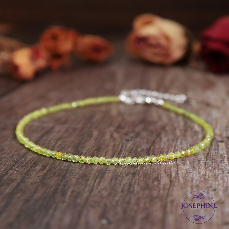 Peridot Anklet Bracelet - Etsy