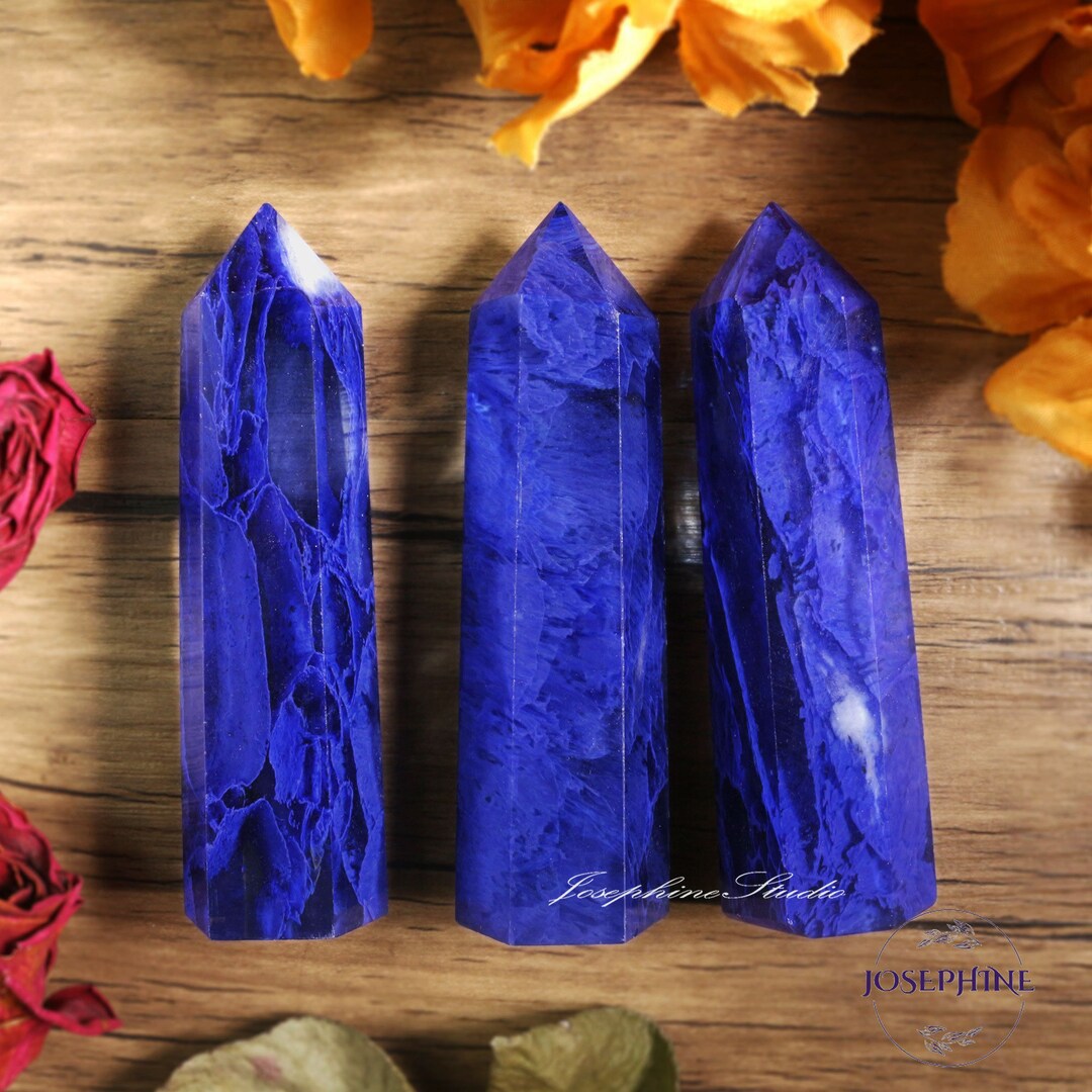 Blue Smelting Quartz Tower Point, Blue Smelt Smelted Quartz Crystal ...