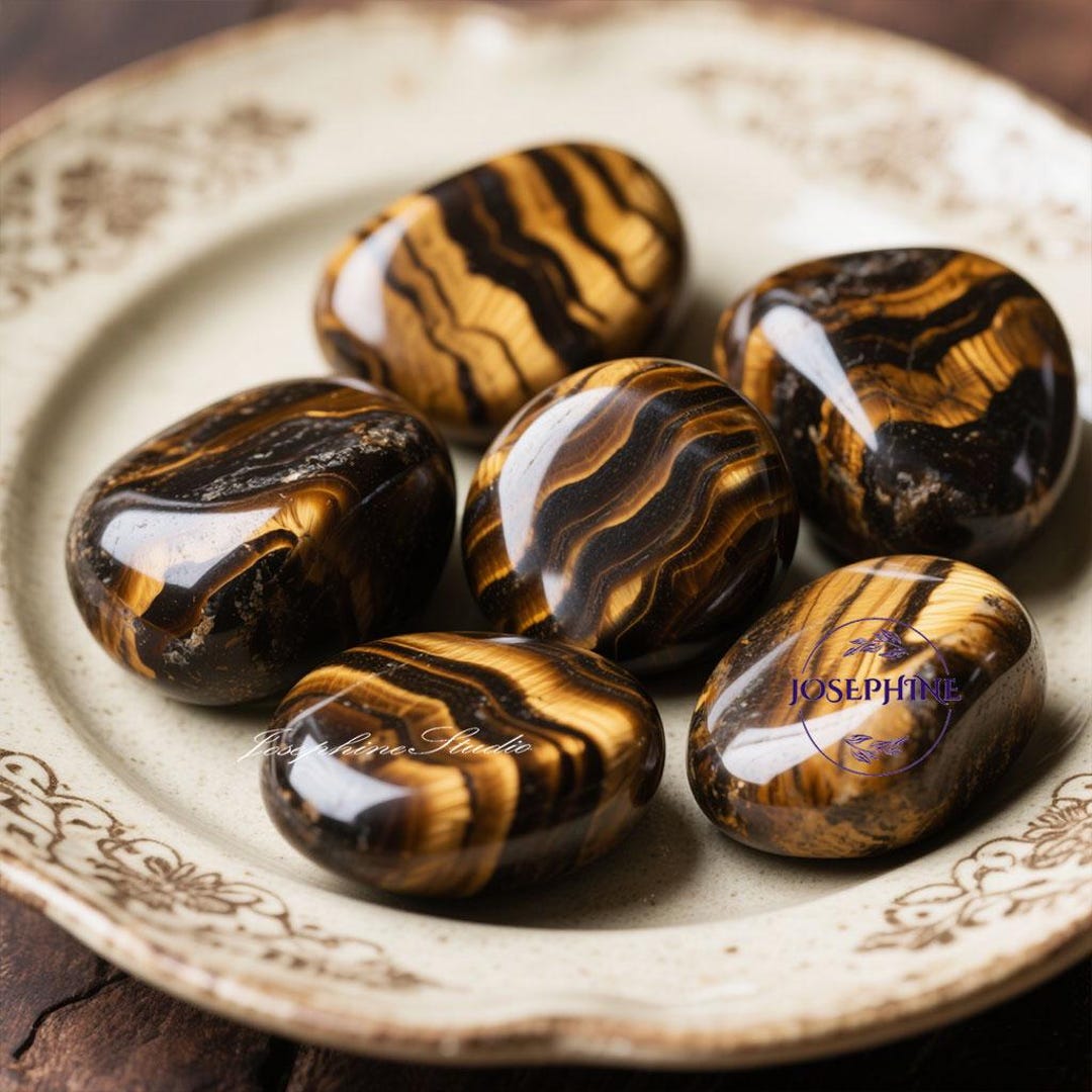 Natural Tiger Eye Tumbled Stone, Crystal Tiger's Eye Tumbled Gemstone ...