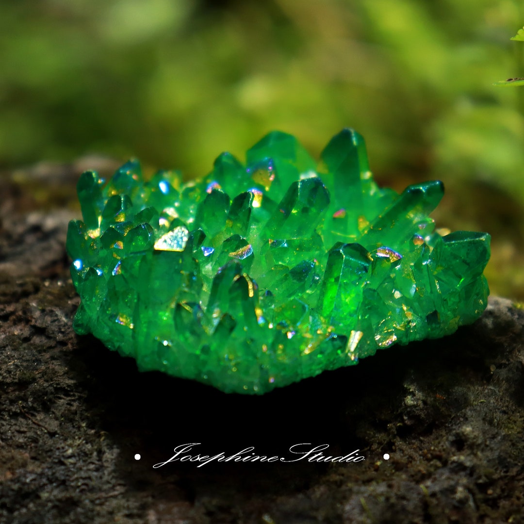 Aura Green Crystal Quartz Cluster, Angel Aura Crystal Geode Specimens ...
