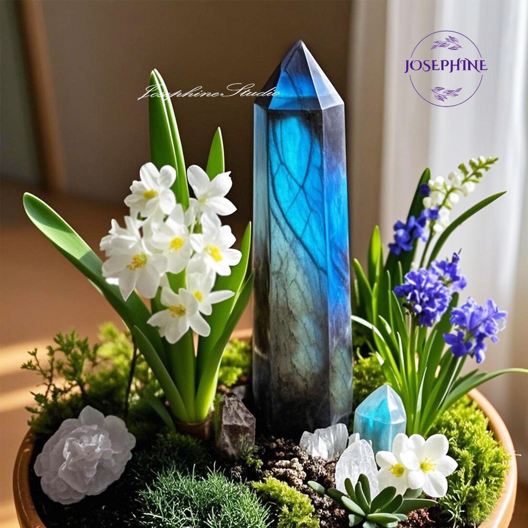 Natural Labradorite Crystal Tower Obelisk, Mineral Rock Specimen ...