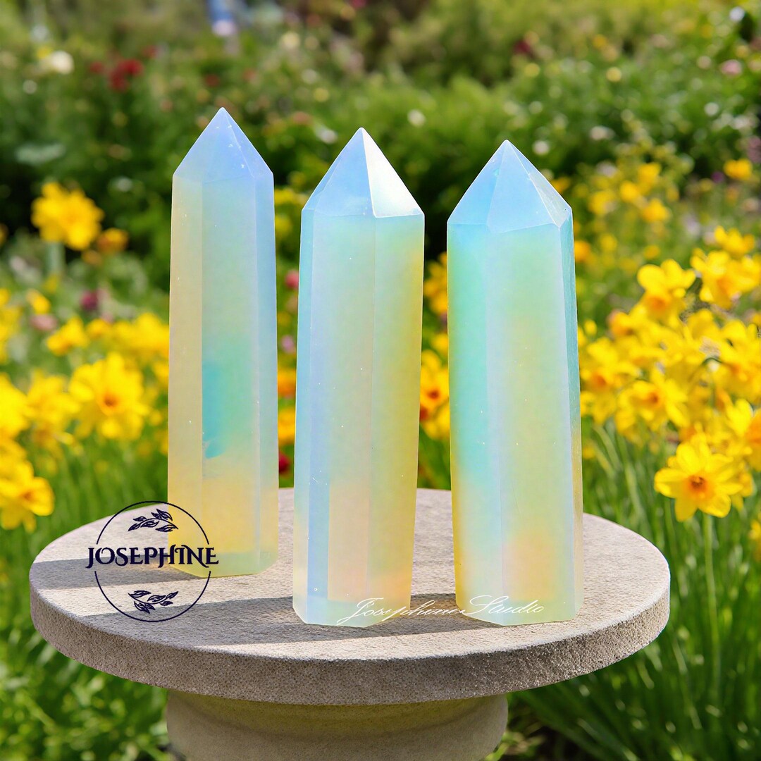 Opal Crystal Wands Obelisk Tower Point, Healing Reiki Chakra Crystal ...