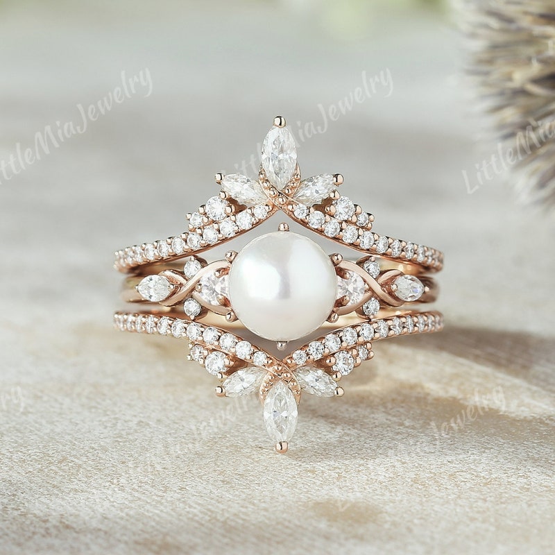 Pearl Engagement Ring - Etsy