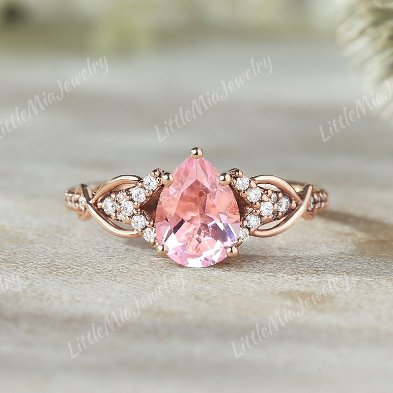 Pink Engagement Ring - Etsy