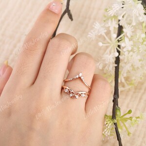 Unique Double Curved Moissanite Wedding Band Solid Gold Moissanite Ring ...