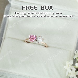 Two Stone Heart Shaped Pink Sapphire Engagement Ring Rose Gold Toi Et ...