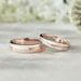 2pcs Two Tone Couple Ring Solid Gold Moissanite Wedding Band Rose Gold ...