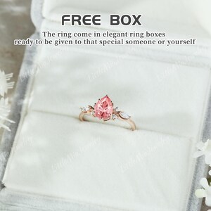 Firework Cut Pink Sapphire Engagement Ring Rose Gold Moissanite Cluster ...