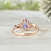 Firework Cut Pear Shape Alexandrite Engagement Ring Rose Gold ...
