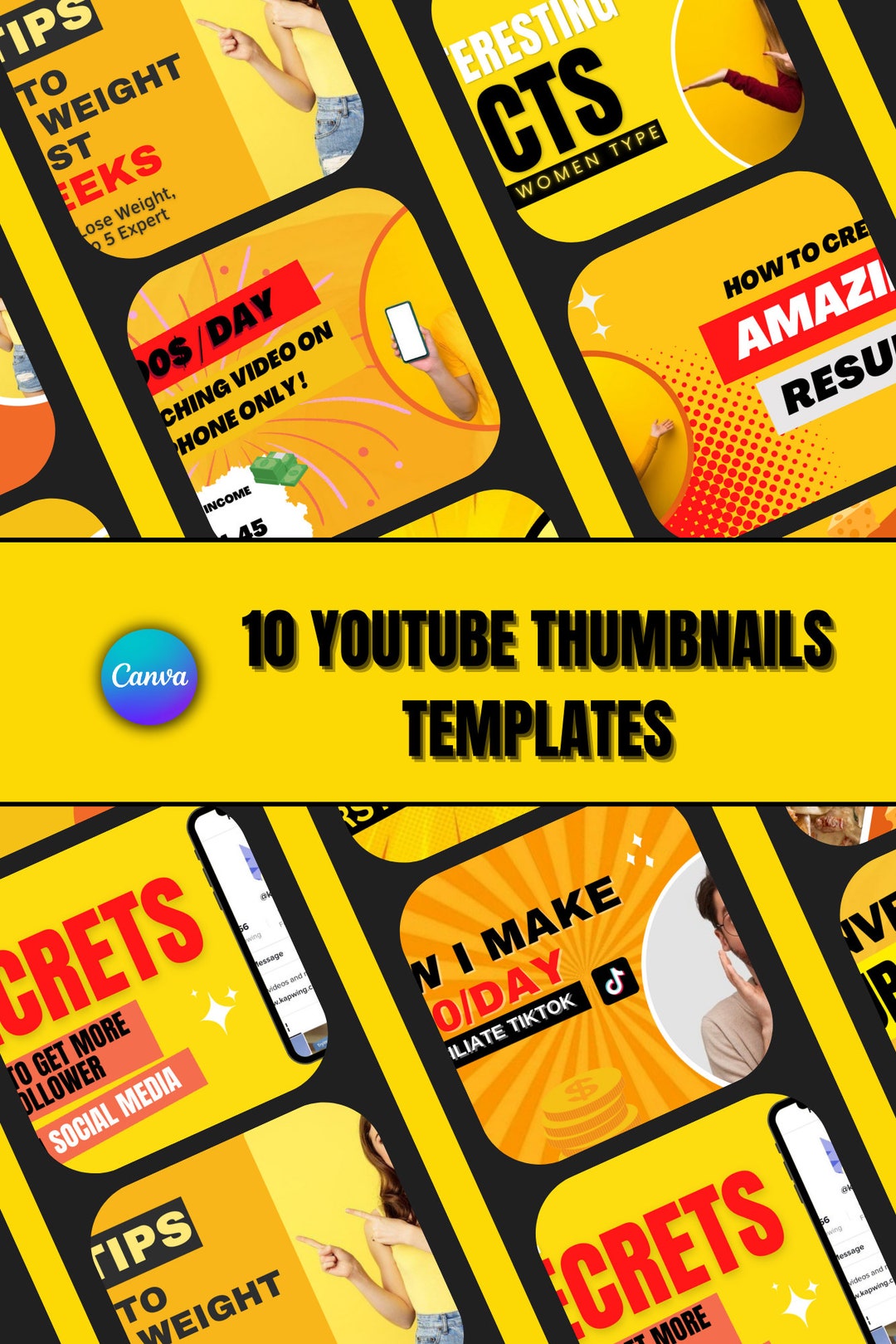 10 Premium Youtube Thumbnails Templates for Canva Viral Template ...