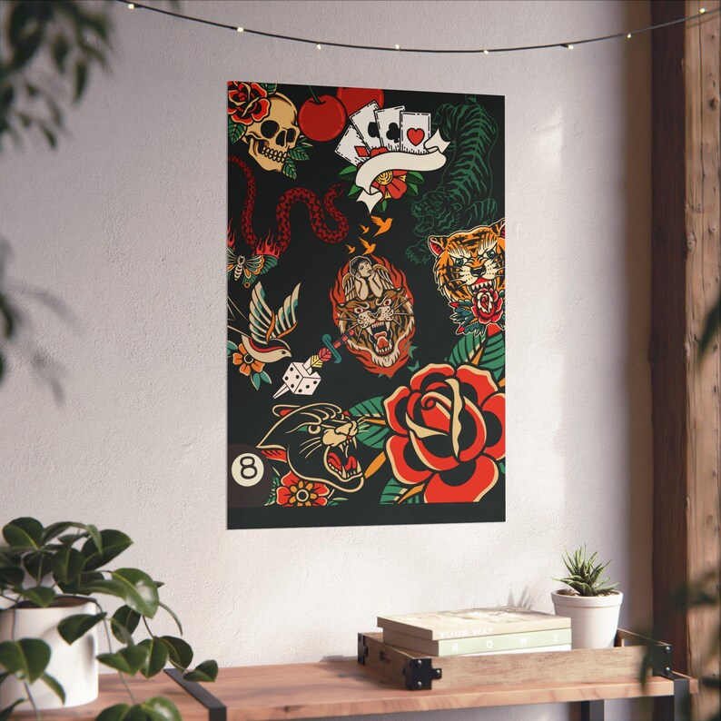 Punk Poster, Gothic Wall Art, Matte Vertical Maximalist Design, Edgy ...