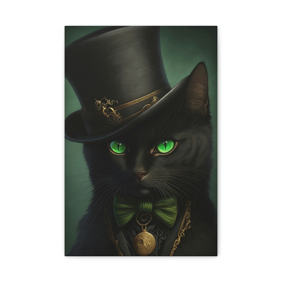A Wealthy and Sophisticated Cat Canvas - Etsy