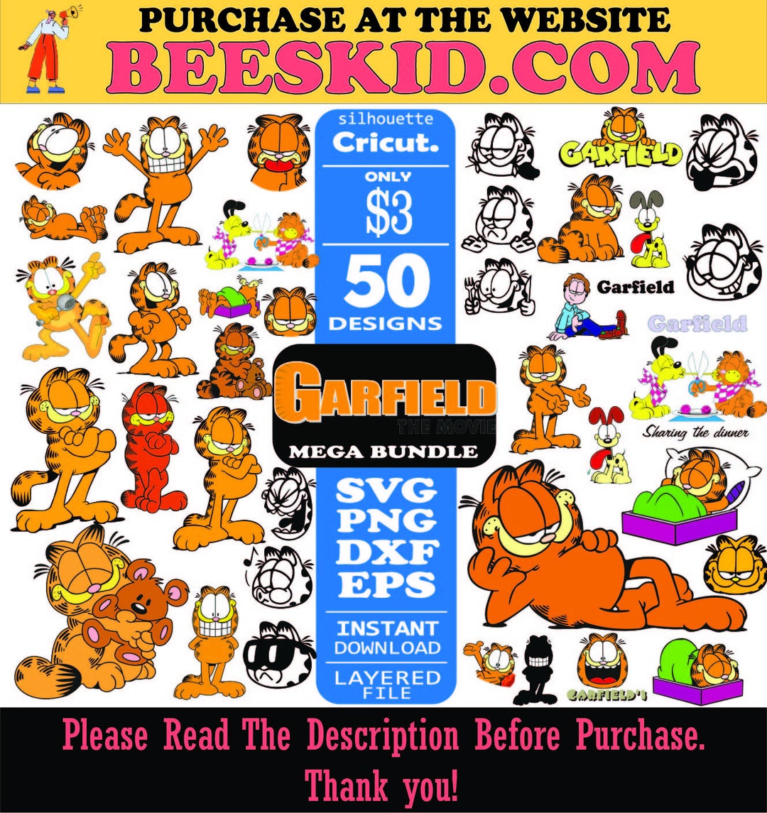 Garfield Bundle Svg Cartoon Svg Garfield Svg Cat Svg - Etsy