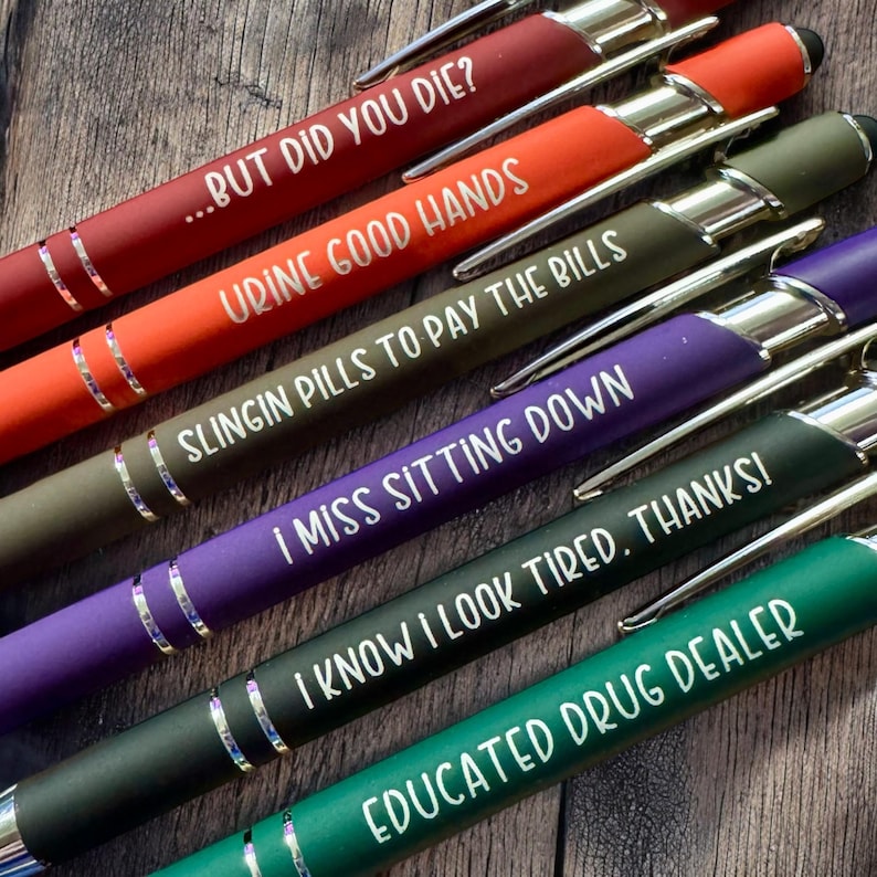 NURSE Pens, Days on the Week Pens, Sassy Pens. Funny Nurse, Funny Work ...