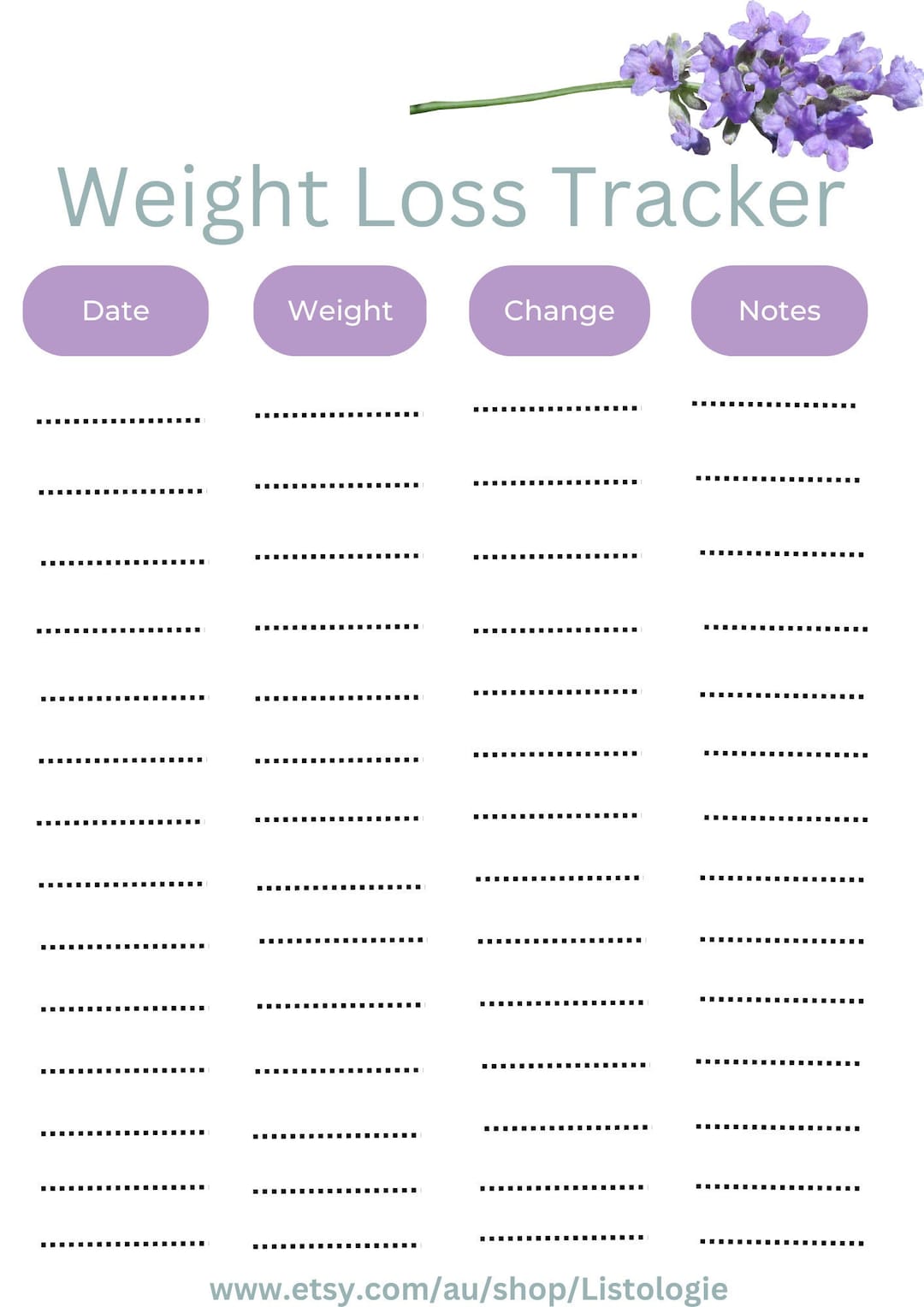 Weight Loss Tracker - Etsy