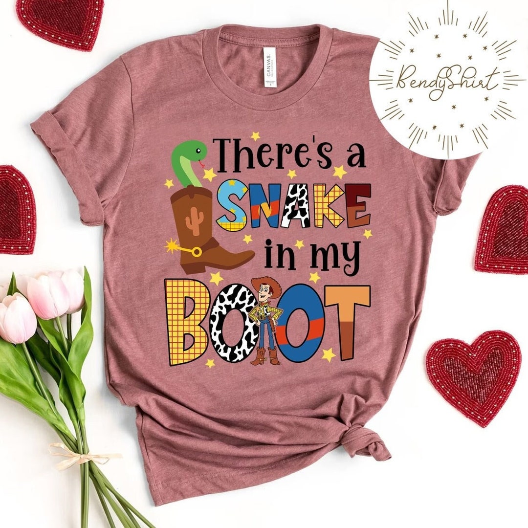 Disney Toy Story There's A Snake in My Boot Woody Shirt - Etsy