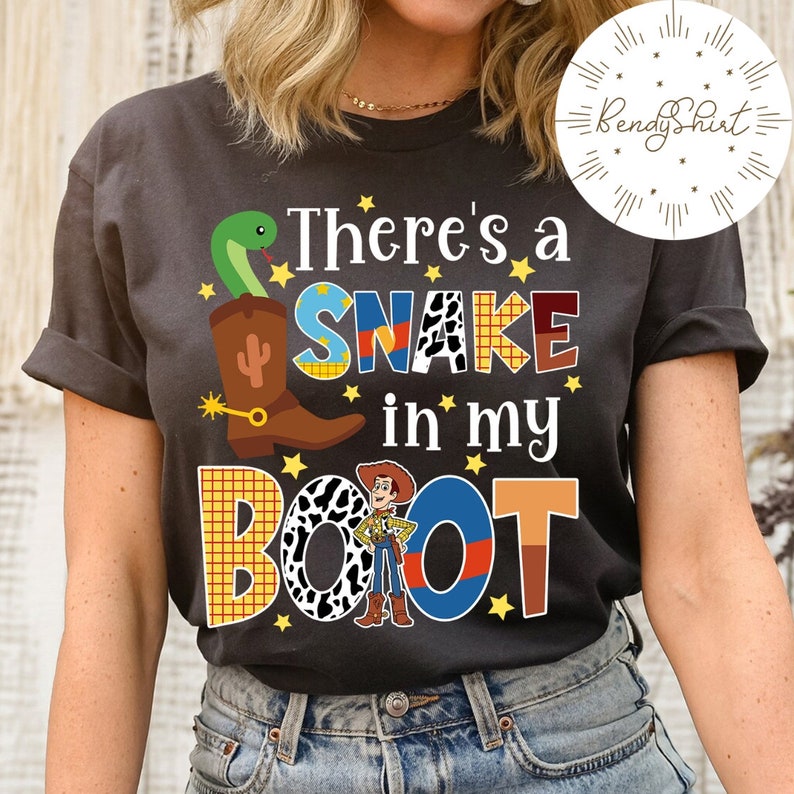 Disney Toy Story There's A Snake in My Boot Woody Shirt - Etsy
