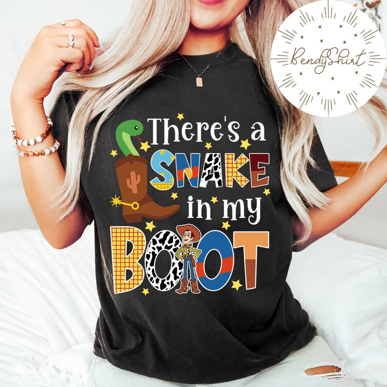 Disney Toy Story There's A Snake in My Boot Woody Shirt - Etsy