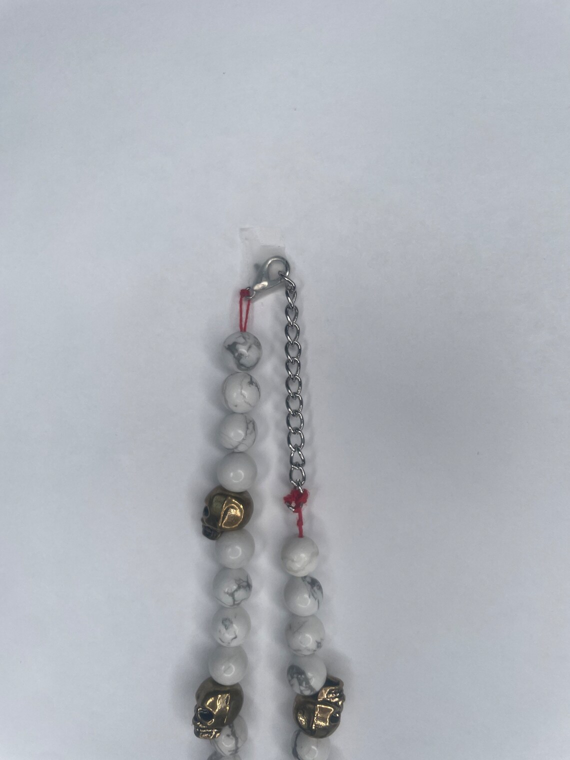 God of War Necklace ~ 8mm Howlite Beads ~ Zinc Alloy Gold Skulls - Etsy