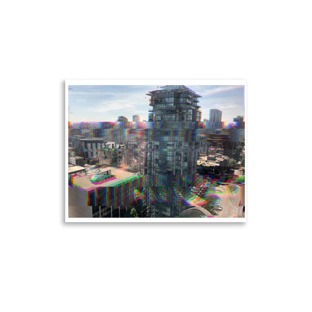 Trippy Cityscape Illustration, Drone Photograph, Urban Landscape Art ...