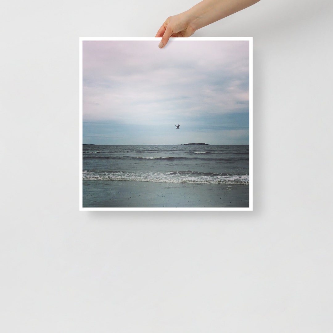 Ocean Waves Art Print, Sea Life Poster, Ocean and Sky, Beach ...