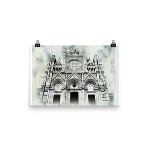 Old Cathedral Church Architectural Art Print, Church Artwork, Religious ...