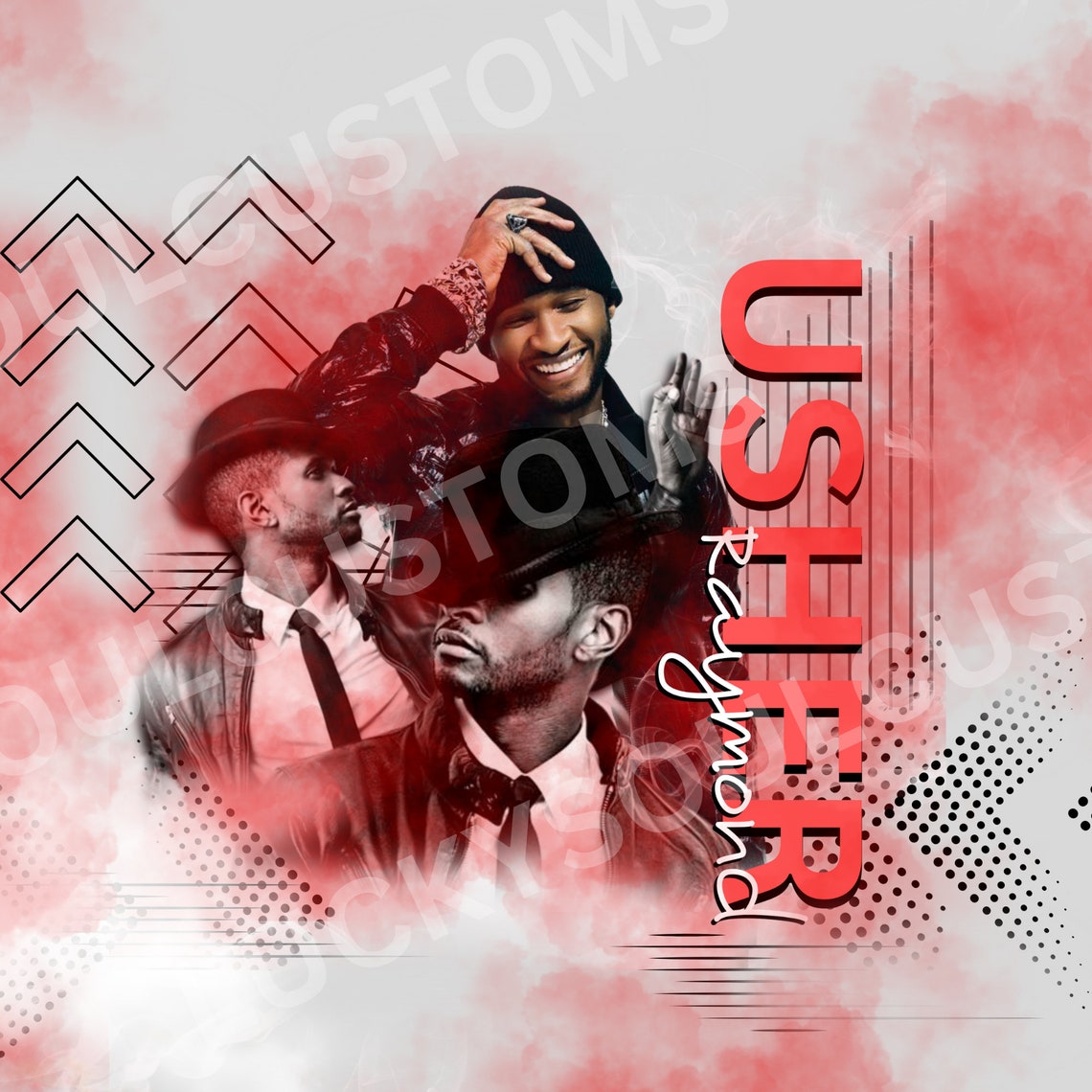 Usher Image With Editable Shirt Templates (canva Use Only) - Etsy