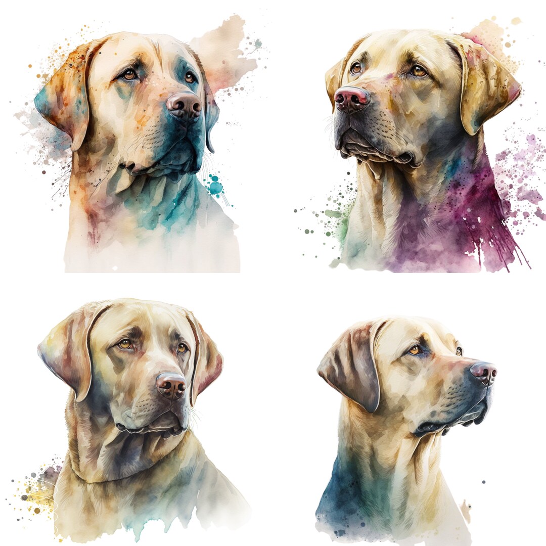 Labrador Art Print, Labrador Watercolor Clipart, Cute Dog Nursery Decor ...