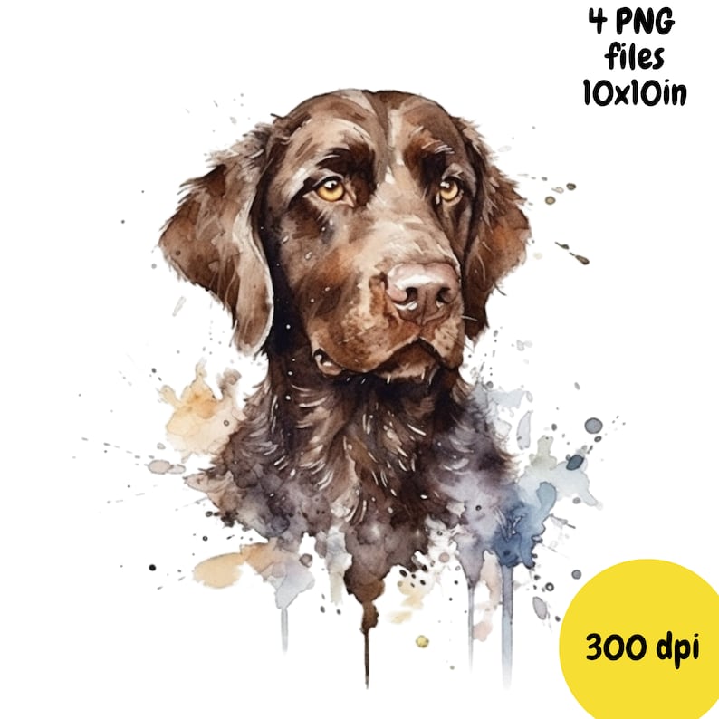 Pudelpointer Art Print Pudelpointer Watercolor Clipart Cute - Etsy