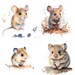 Cute Baby Mouse, Watercolor Cute Baby Mouse, Cute Baby Mouse Clipart ...