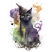 Witchy Cat Clipart, Watercolor Witch Cat, Sublimation,witch Cat PNG - Etsy