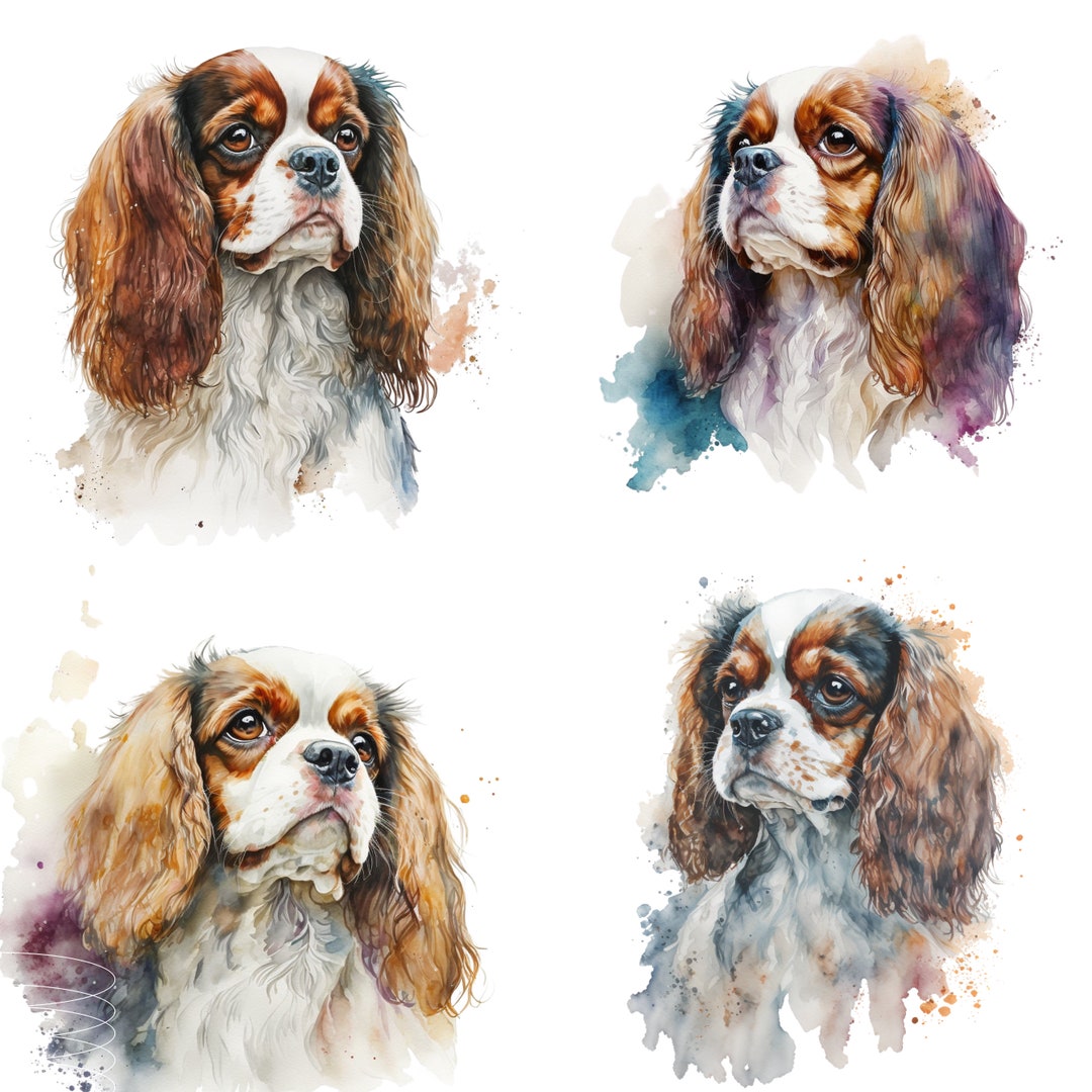 Cavalier King Spaniel Art Print, Cavalier King Spaniel Watercolor ...