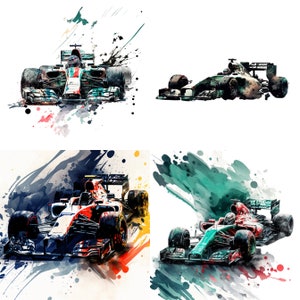 Formula1 Set of 4, Formula1 Printable Art, Formula1 Posters, Sport Art ...
