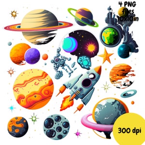 Outer Space Print, Outer Space Clipart, Watercolor Print, Animal Art ...