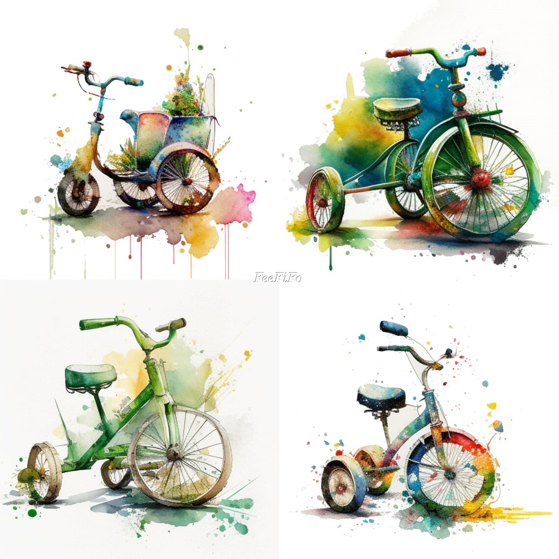 Tricycle Clipart Watercolor Tricycle PNG Sublimation - Etsy
