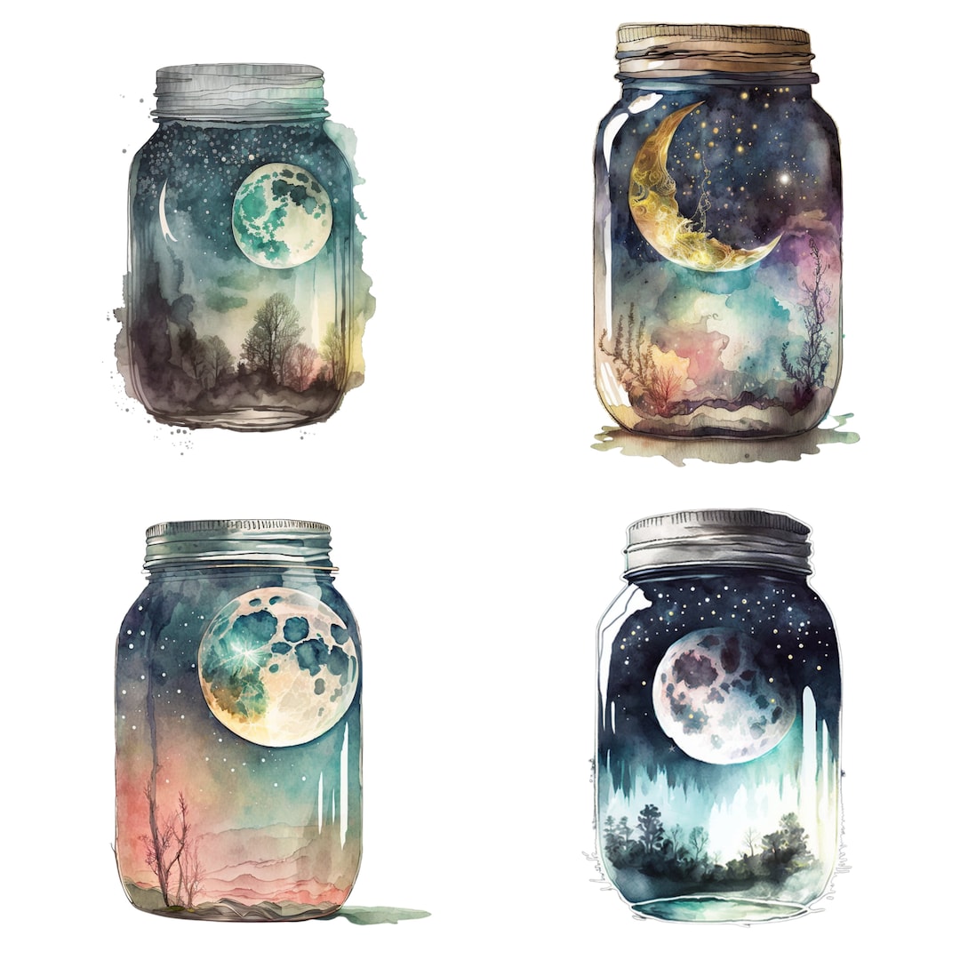 Watercolor Mason Jar, Watercolor Mason Jar PNG, Watercolor Mason Jar ...