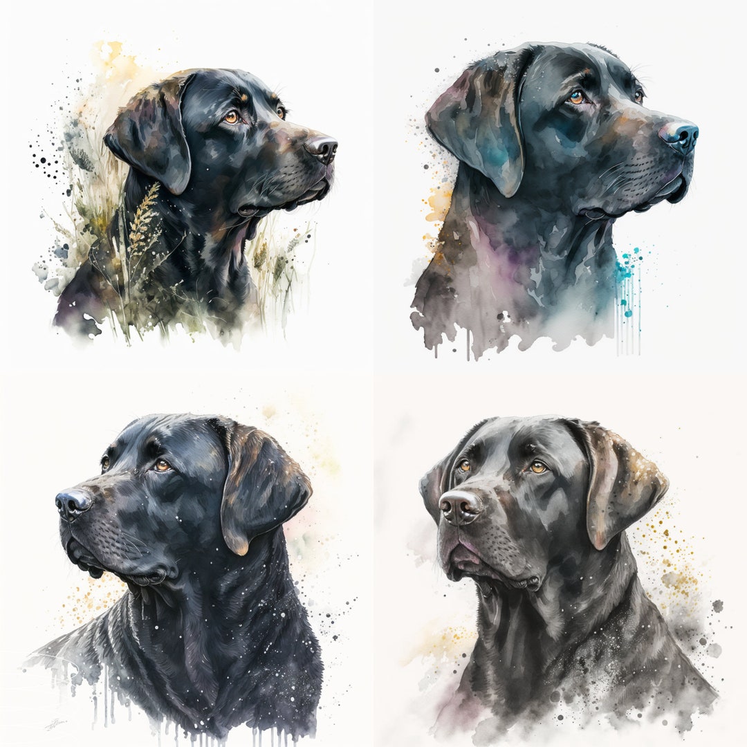 Black Labrador Art Print, Black Labrador Print,black Labrador ...