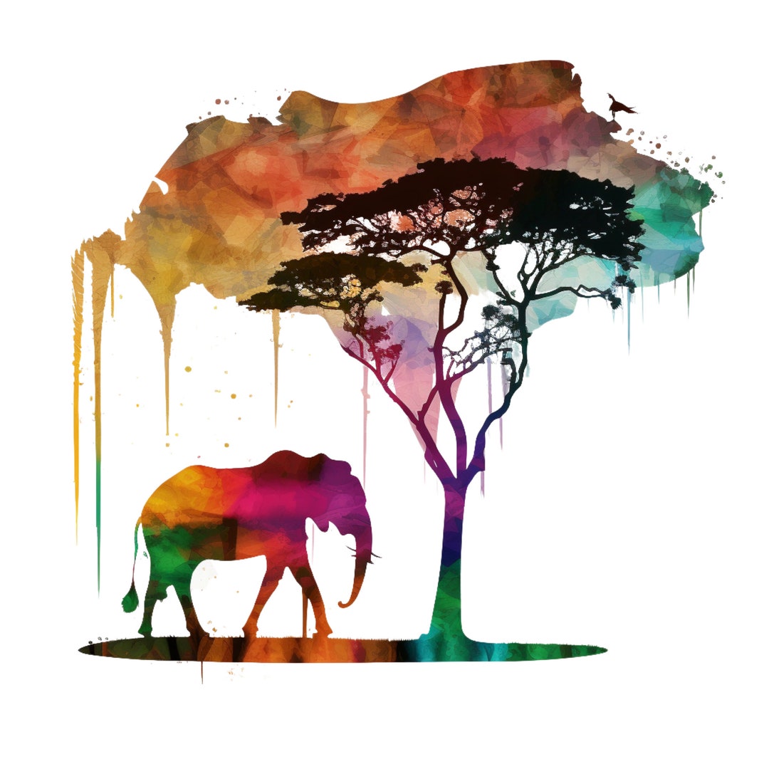 Watercolor Africa Scene, Africa Map, Watercolor Painting, Watercolor ...