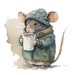 Cold Mouse Clipart, Watercolor Mice Drinking, Printable Digital ...