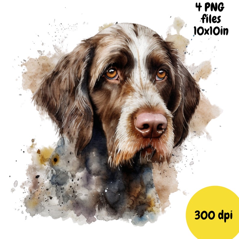 Pudelpointer Art Print Pudelpointer Watercolor Clipart Cute - Etsy