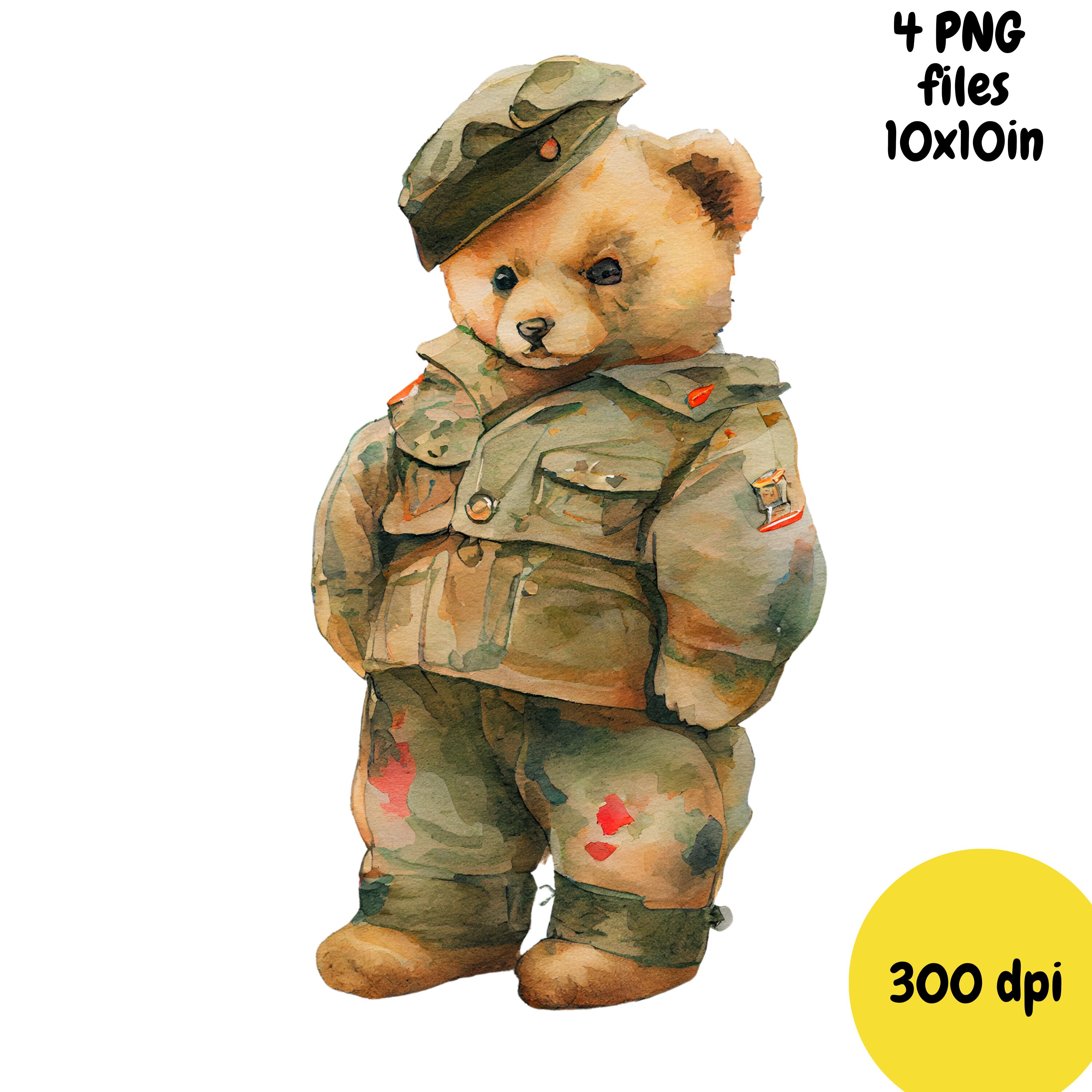 Military Bears Clipart PNG Files Watercolor Military Bear - Etsy UK