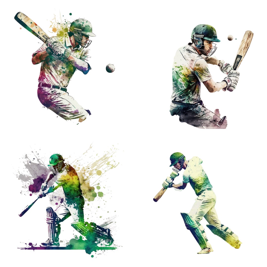 Cricket Set of 4, Cricket Printable Art, Cricket Posters, Sport Art ...