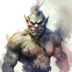 Ogre Watercolor, Digital Downloads, Ogre Clipart, Ogre PNG, Ogre Wall Art, Ogre Prints - Etsy