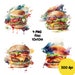Burger Watercolor, Digital Downloads, Burger Clipart, Burger PNG, Food ...