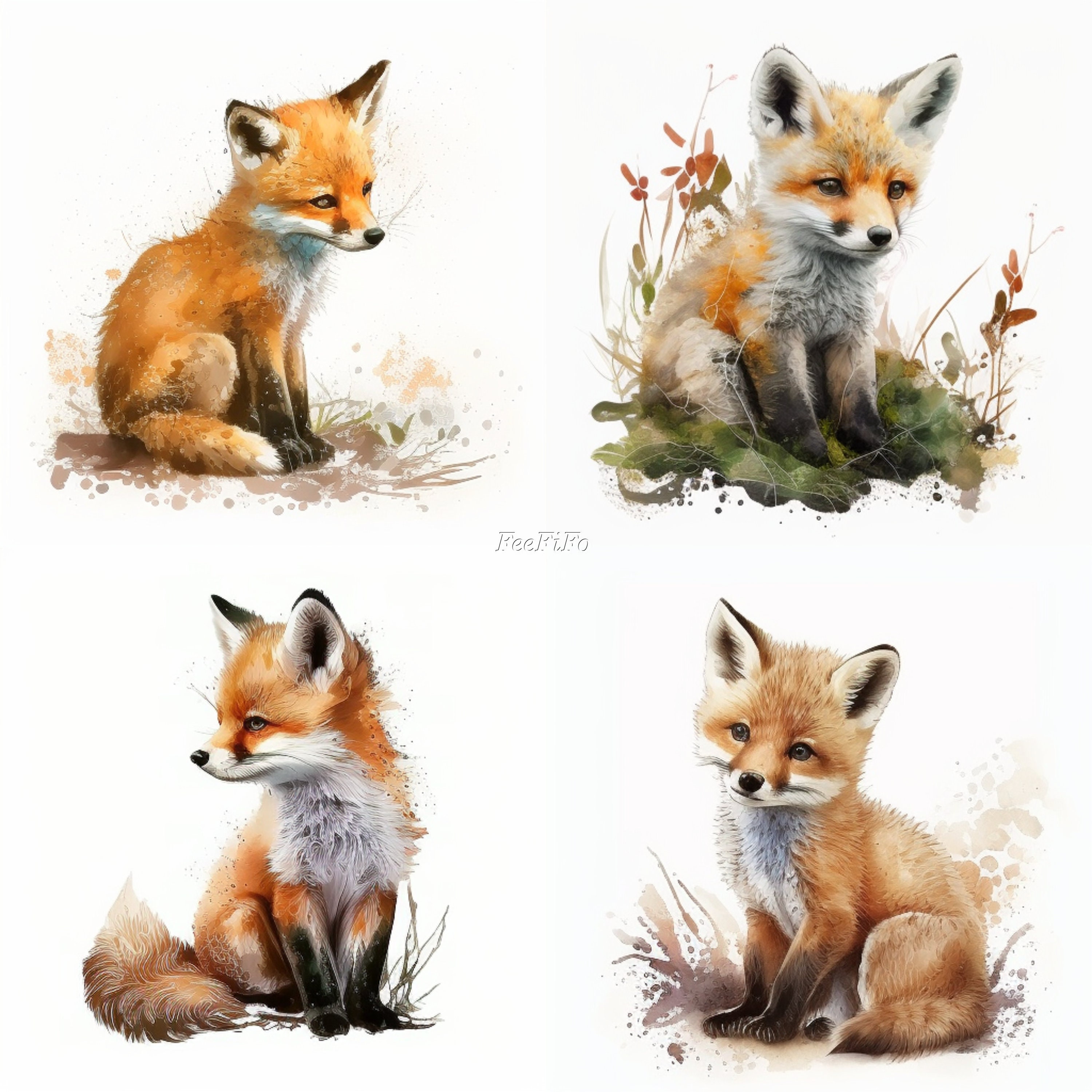 Cute Baby Fox Watercolorcute Baby Fox Clipart Illustration - Etsy Canada
