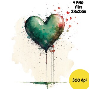 Watercolor Valentine, Valentine Clipart, Colorful Heart Clipart ...